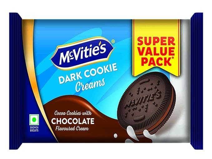 McVitie's Dark Cookie Cream Biscuit with Goodness of Cocoa and ...