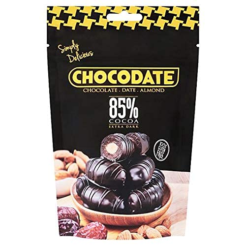 Chocodate 85% Exclusive Real Extra Dark with Whole Almond Chocolate ...