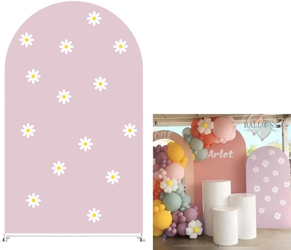 Amazon.com : Pastel Purple Daisy Flowers Arch Backdrop Stand Covers for ...
