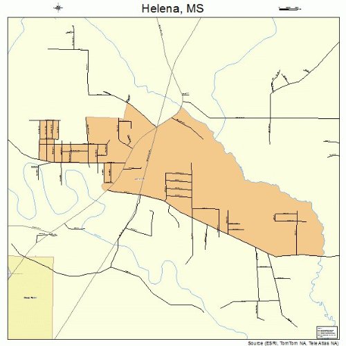 Amazon.com: Large Street & Road Map of Helena, Mississippi MS - Printed ...