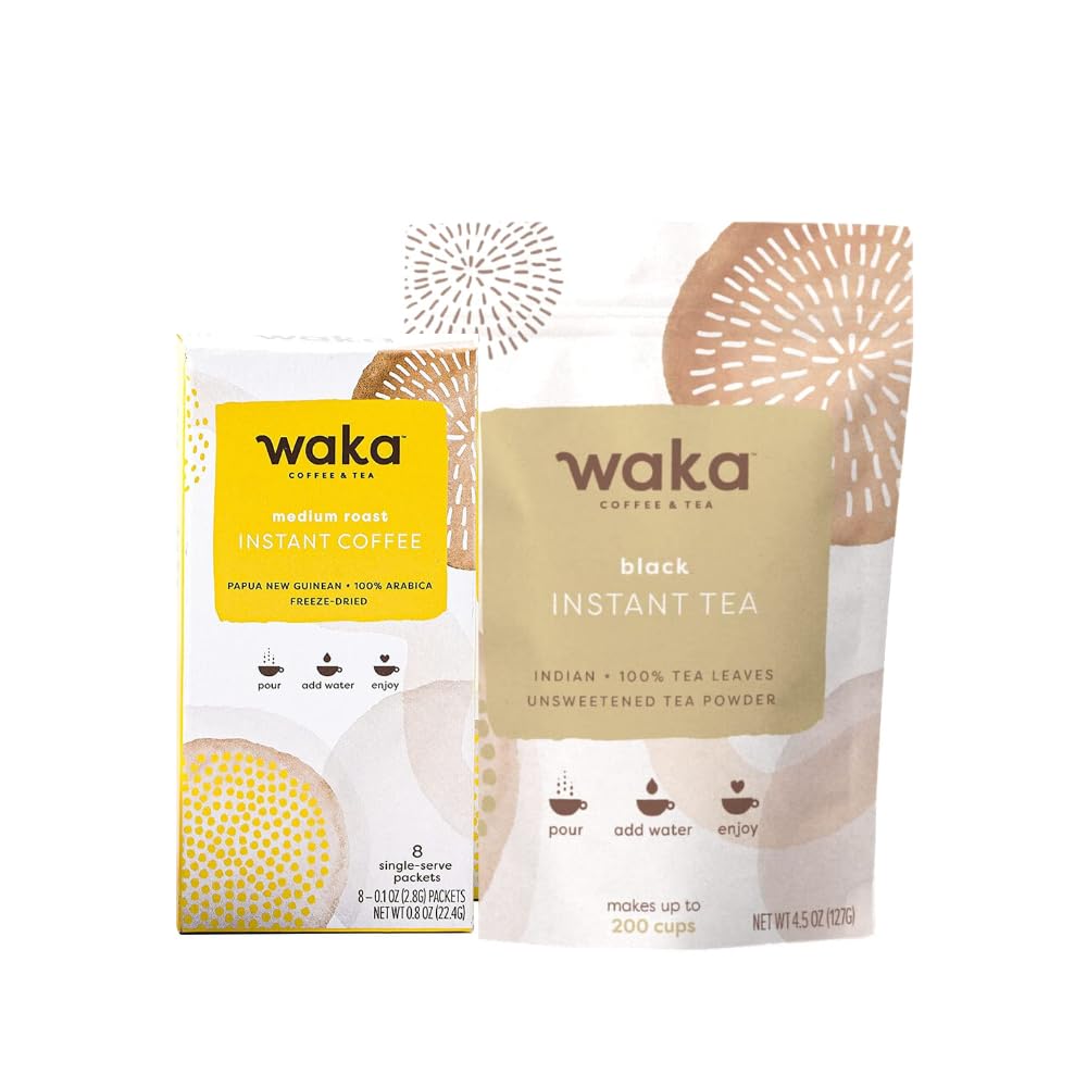 Amazon.com : Waka — Instant Coffee and Tea Bundle — Unsweetened Black ...
