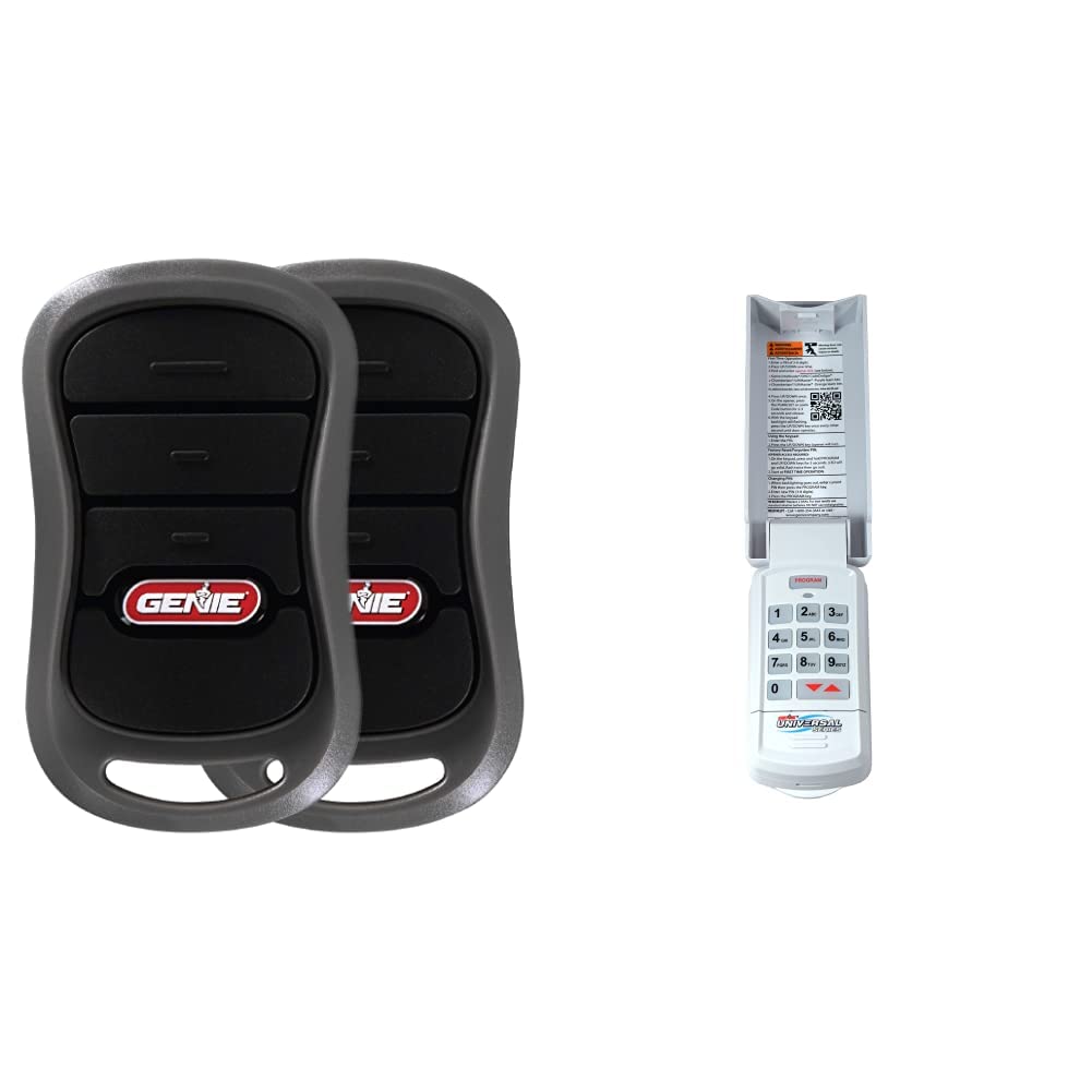 Genie 3-Button Garage Door Opener Remotes (2 Pack) and Genie Genuine ...