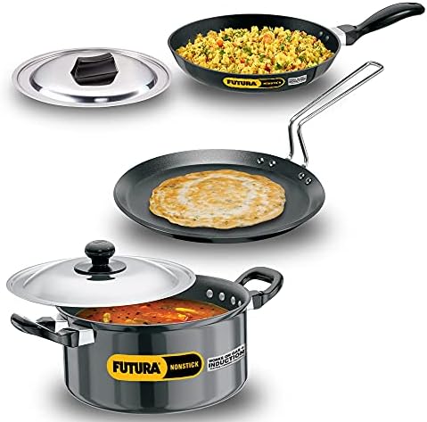 Buy Hawkins Futura 3 Pieces Cookware Set 1, Induction Cookware Set ...