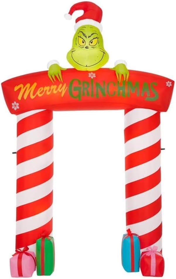 Amazon.com: Gemmy 10-Foot Giant-Sized LED Archway Grinch Merry ...