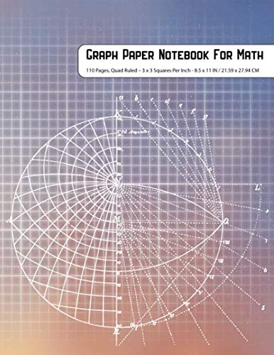 Graph Paper Notebook For Math: 3x3 Three Inch Squares Quad Ruled Grid ...