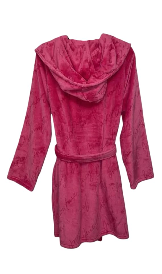 Juicy Couture Pink JC Script Hooded Plush Robe L/XL at Amazon Women’s ...