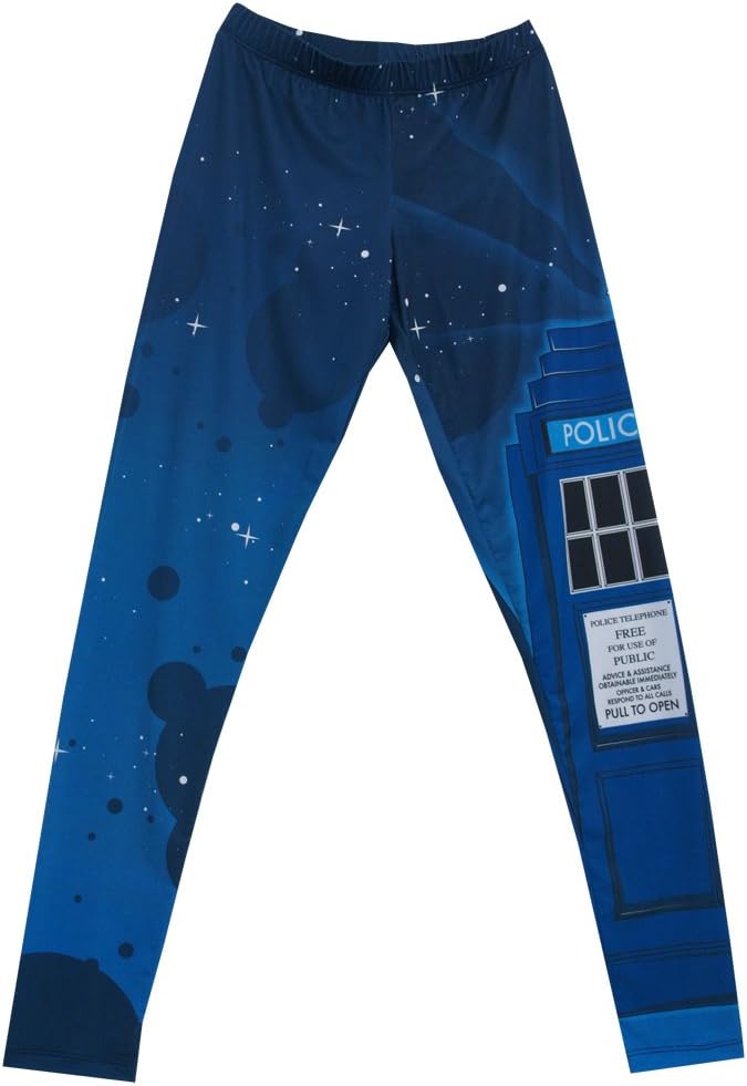 Amazon.com: Doctor Who Tardis Sublimation Leggings (Small) Navy ...