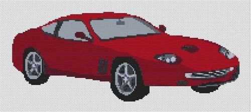 Red Ferrari Cross Stitch Kit : Amazon.co.uk: Home & Kitchen