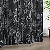 Amazon.com: Estmy Vintage Botanical Linen Bathroom Shower Curtain Extra Long 84 Inches, Black ...