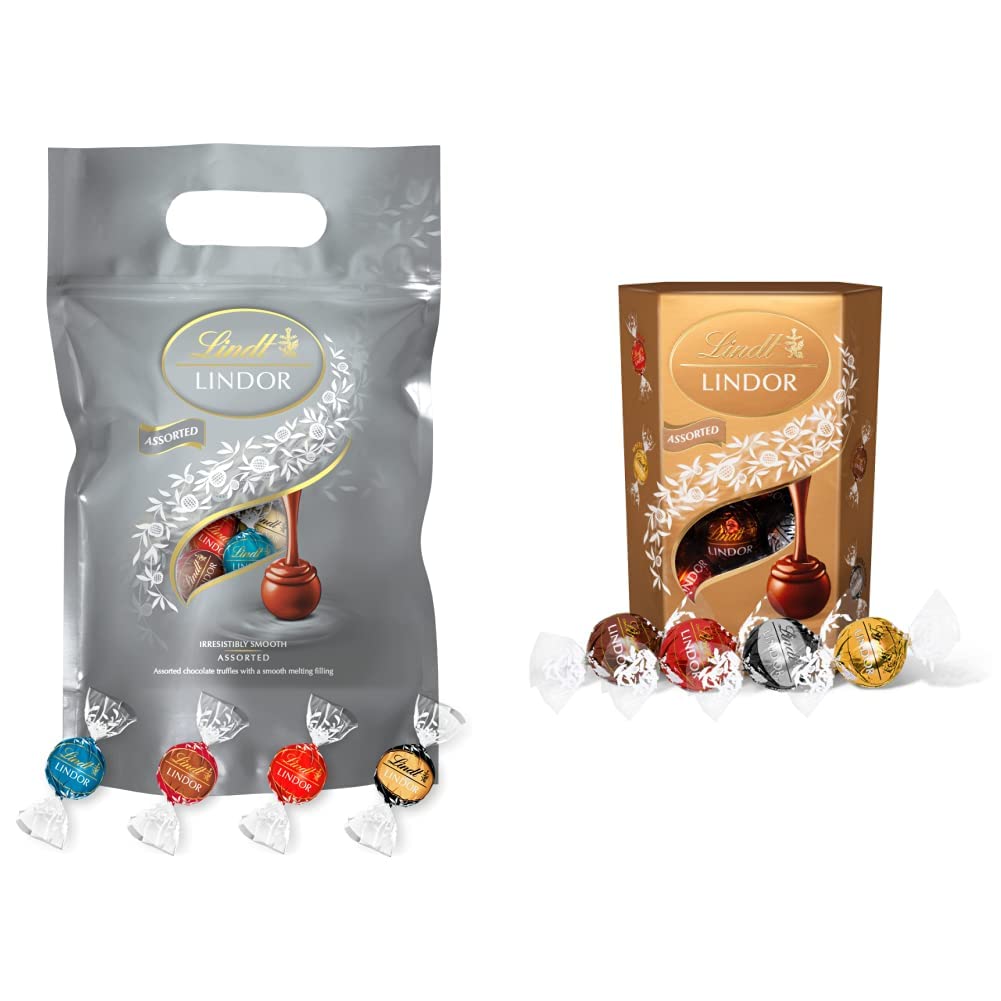 Lindt Lindor Chocolate Silver Truffles Bag - Approx 80 balls, 1 kg ...