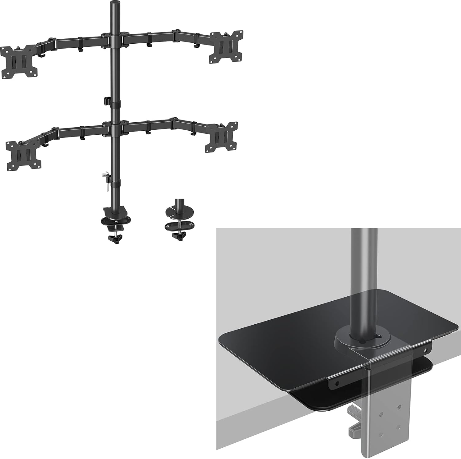 Amazon.com: MOUNT PRO Quad Monitor Stand, 4 Monitor Mount for 13 to 27 ...