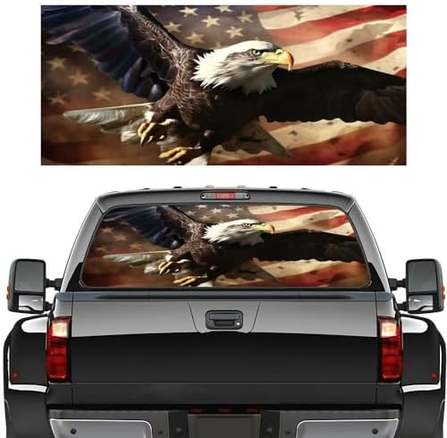 Amazon.com - Eagle Truck Back Window Perforated Graphics,Patriotic Car ...