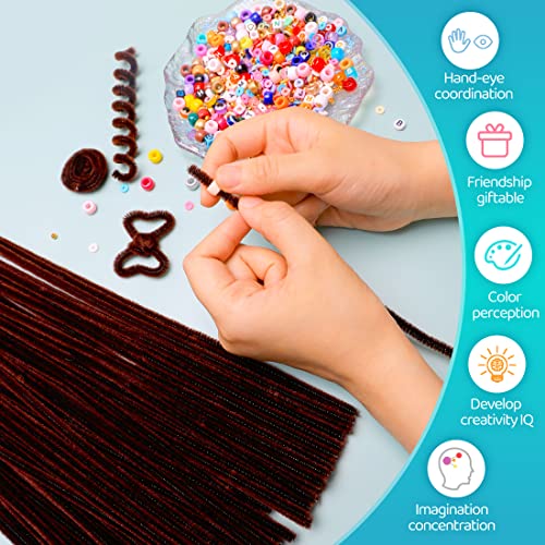 Snapklik.com : Iooleem 200pcs Brown Pipe Cleaners, Chenille Stems, Pipe ...