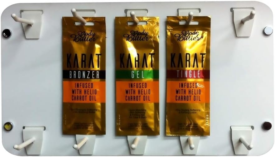 Salon Acrylic Sachet Wall Display with 10 hooks (White) : Amazon.co.uk ...