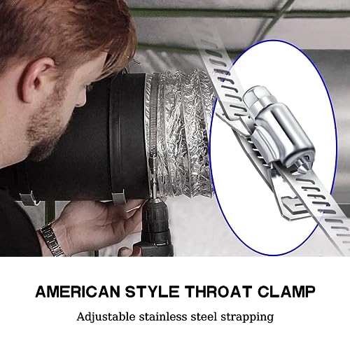 3M Stainless Steel Large Adjustable Jubilee Clips Adjustable Worm Drive ...