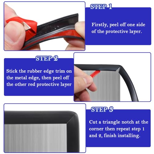 Snapklik.com : Rubber Edge Trim U Channel Rubber Seal Strip Self-Adhesive Rubber Edge Protector ...
