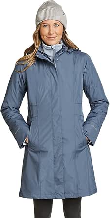 Amazon.com: Eddie Bauer Women's Girl On The Go Insulated Trench Coat, Blue Haze, Medium ...
