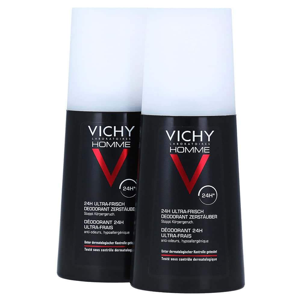 Vichy Homme Deodorant Zerstäuber Ultra-Frisch 24H, Deospray für Männer, 24 h wirksam ...