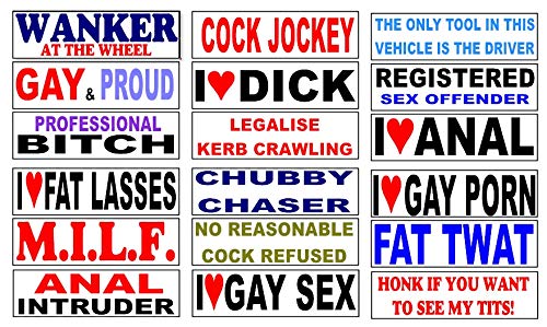 18 Rude Joke Stickers Decals 4 x 1 Inch For Car Bike Van Camper Bumper ...