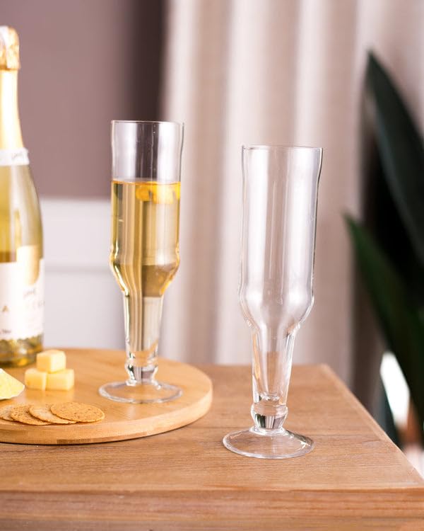 Buy Melbify Inverted Beer Bottle Glass | Set of 2 | 300 ml| Unique ...