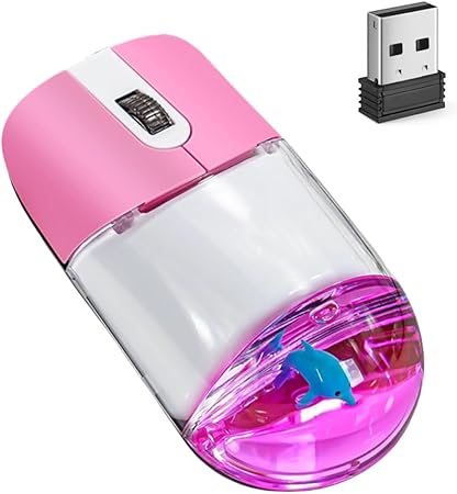 Amazon.com: Wireless Mouse Cute Pink Aqua Water Mice Aesthetic Clear ...
