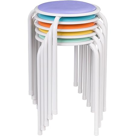 Amazon.com: Yaheetech 18 Inch Padded Stack Stools, Portable Assorted ...
