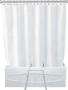 Amazon.com: White Split Shower Curtain for Bath Transfer Benches ...