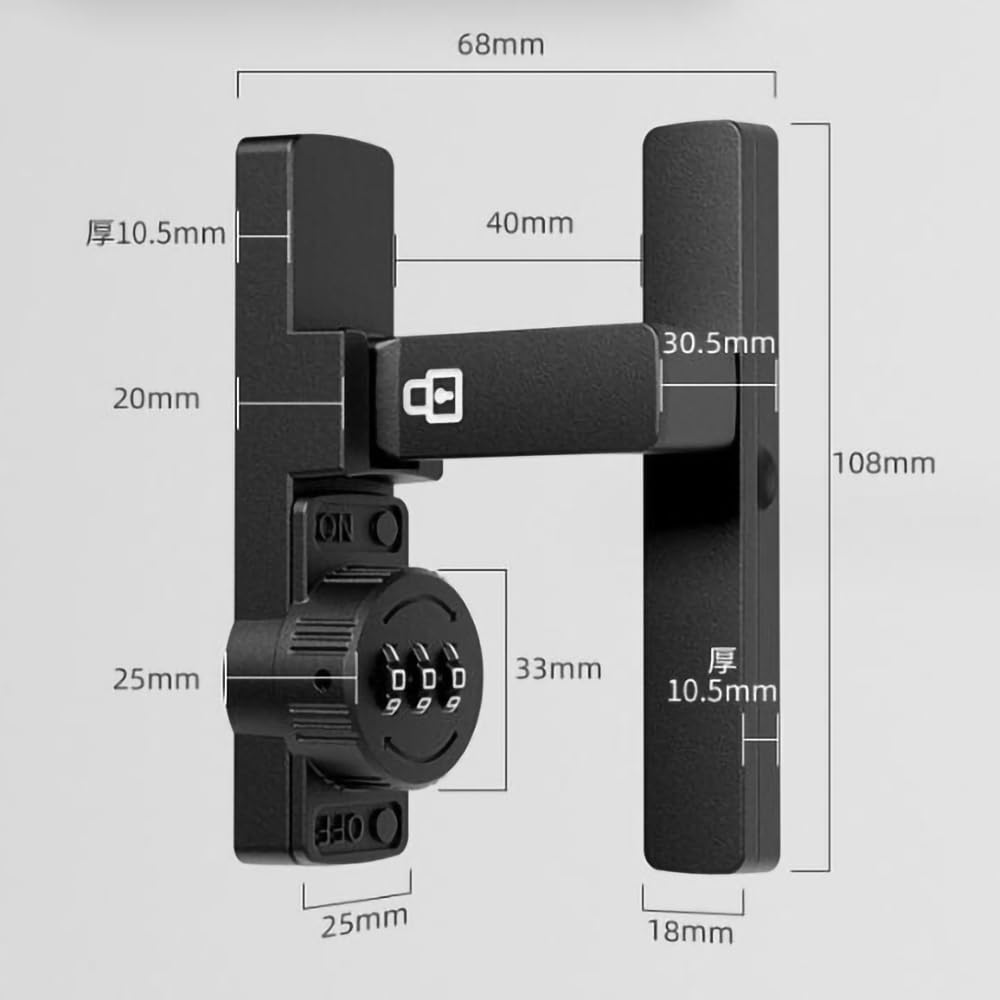 Snapklik.com : Black Password 90 Degree Lock Sliding Barn Door Latch ...