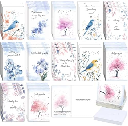Amazon.com : Gersoniel 36 Pcs Religious Sympathy Cards with Scripture ...
