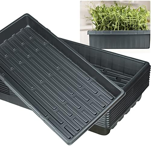 HAQIULINE 10-Pack Super Heavy-Duty Growing Trays, Large Size 21.6 x 11. ...