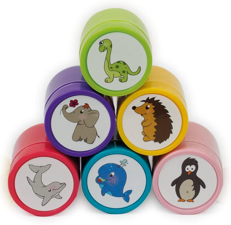 TimeTEX - Set Dauer-Stempel "Tiere", 6 teilig - ca. 25 mm ø, 4 cm hoch ...