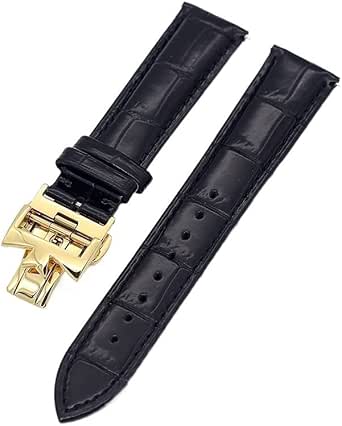 Amazon.com: FULNES 19mm 20mm 22mm Double-sided cowhide Watch Bands For ...