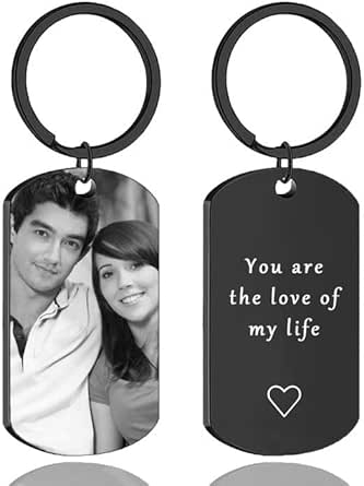 RSQGT Custom Keychain with Picture,Personalized Engraving Photo Text ...