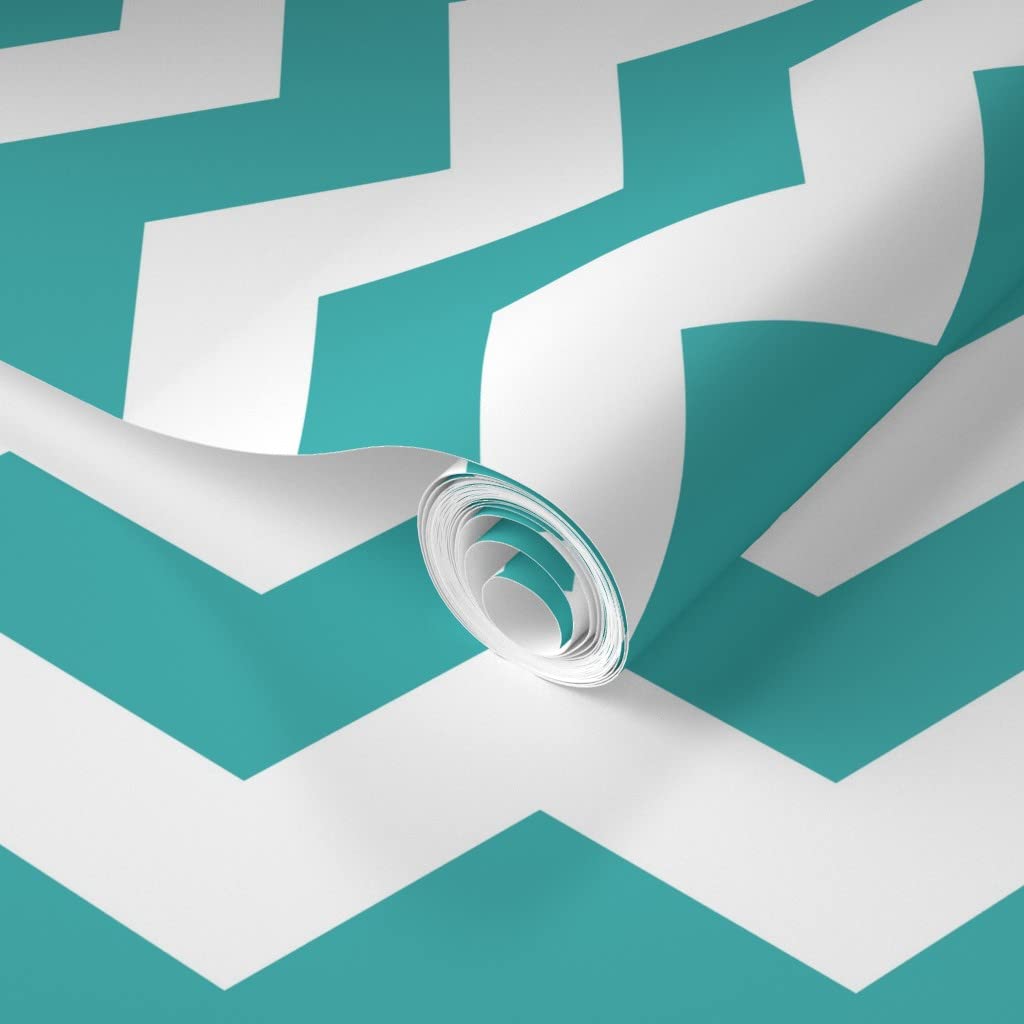 Turquoise Chevron Pattern Wallpaper