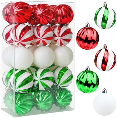 Amazon.com: Valery Madelyn Patriotic Christmas Ball Ornaments Set, 16ct ...