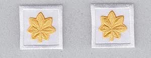 Amazon.com: MAJ Major Oak Leaf Gold on White Rank Insignia Collar/Lapel ...