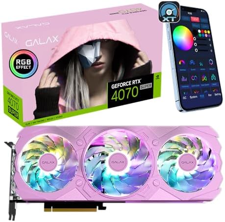 GALAX GeForce RTX™ 4070 Super EX Gamer Pink 1-Click OC, ARGB Fan ...