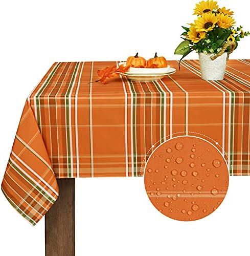 Amazon.com: Autumn Fall Tablecloth for Thanksgiving, Gingham Buffalo ...