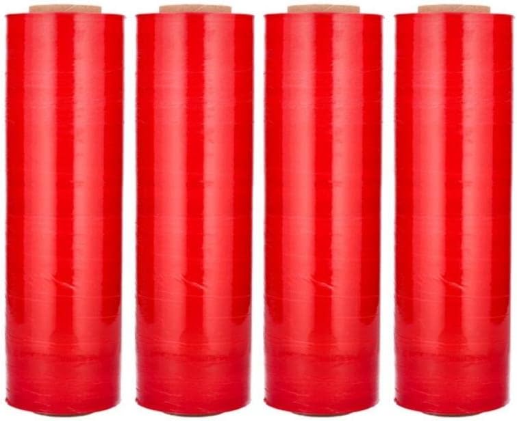 Amazon.com : PSBM Red Stretch Wrap, 4 Pack, 18 Inch x 1500 Feet, 63 ...