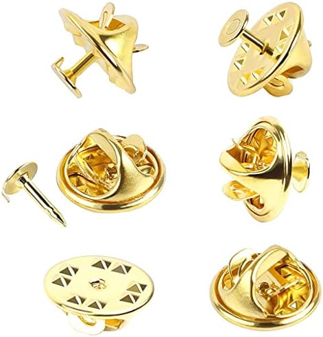 ZIBUYU® Golden 50 PCS Metal Backs Pin Combo,Pin Backs for Badge,Enamel ...