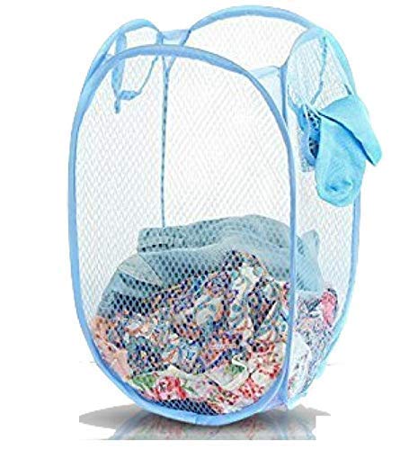 Net Design Square Foldable Laundry Basket, Collapsible Bag Easy To ...