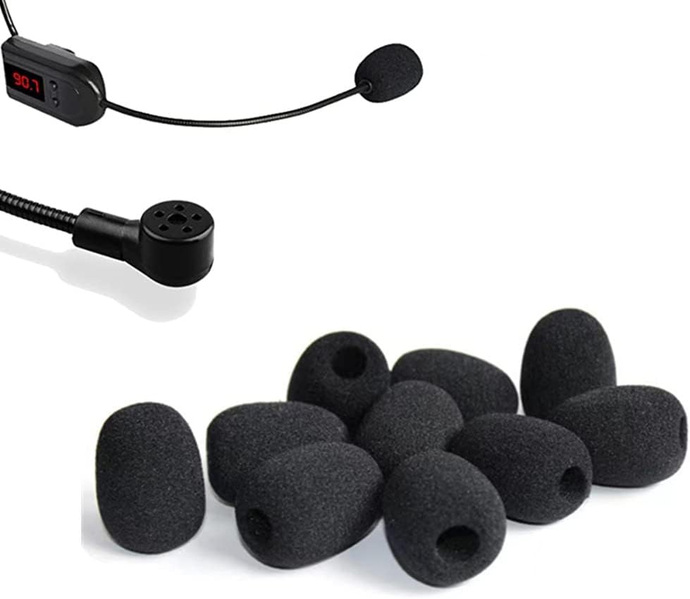 20 Pcs Foam Mic Cover, Black Mini Microphone Headset Windscreen Sponge ...