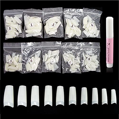 500pcs Natural French Nail Tips Set with Nail Glue, Beauties Factory ...
