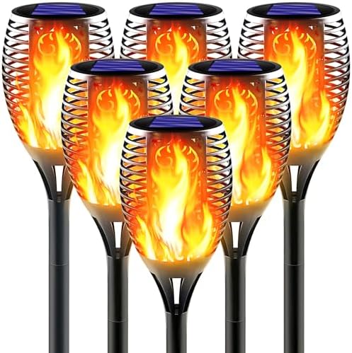 Otdair 96 LED Solar Lights Outdoor Upgraded 6 Pack, 43" Tall & Super ...