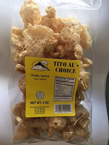 Amazon.com: Tito Al's Choice Fried Pork Skins 3 Oz (Pack of 2) (Salt Added)