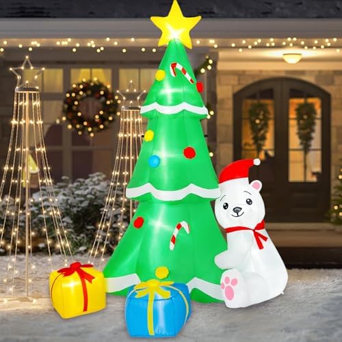 Amazon.com: BRDJade 8FT Inflatable Tree Christmas Decorations Outdoor ...