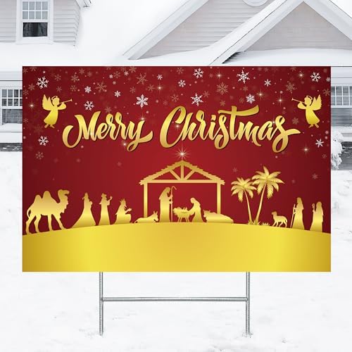 Amazon.com : Christmas Religious Nativity Scene Outdoor Yard Sign ...