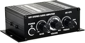 Amazon.com: GRARRO -270 AK270 12V Mini HiFi Power Amplifier Audio Home ...