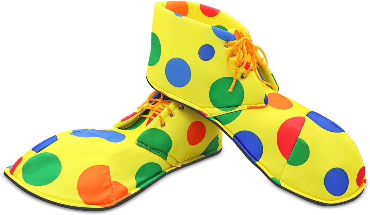 Aleker 2 Pcs Clown Shoes, Clown Costume Accessories for Adults, Large ...