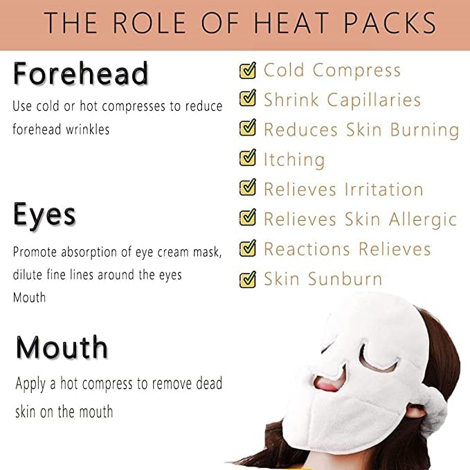 Swabs® 2 Pieces Reusable Face Towel Mask Cold Hot Compress Facial ...